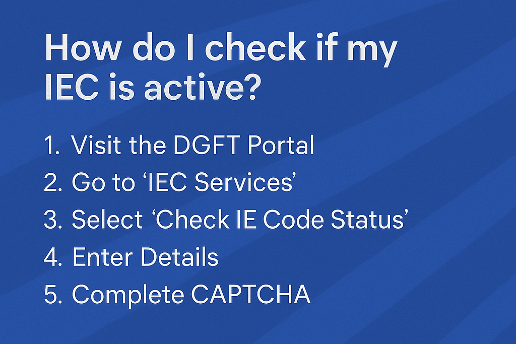 How do I check if my IEC is active? - JPARKS INDIA PRIVATE LIMITED